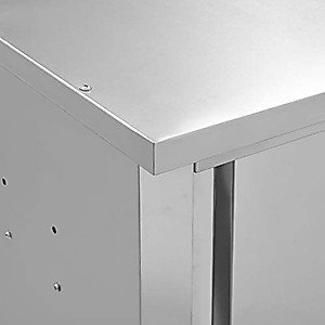 vidaXL Kitchen Wall Cabinet with Sliding Doors 35.4"x15.7"x19.7" Stainless Steel