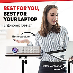 WTC Projector Stand, Laptop Tripod Stand Adjustable Height 22.5 inch to 63 inch with Gooseneck Phone Holder with Mouse Tray, Portable Projector Stand Tripod for Outdoor Movies- DJ Racks Holder Mount