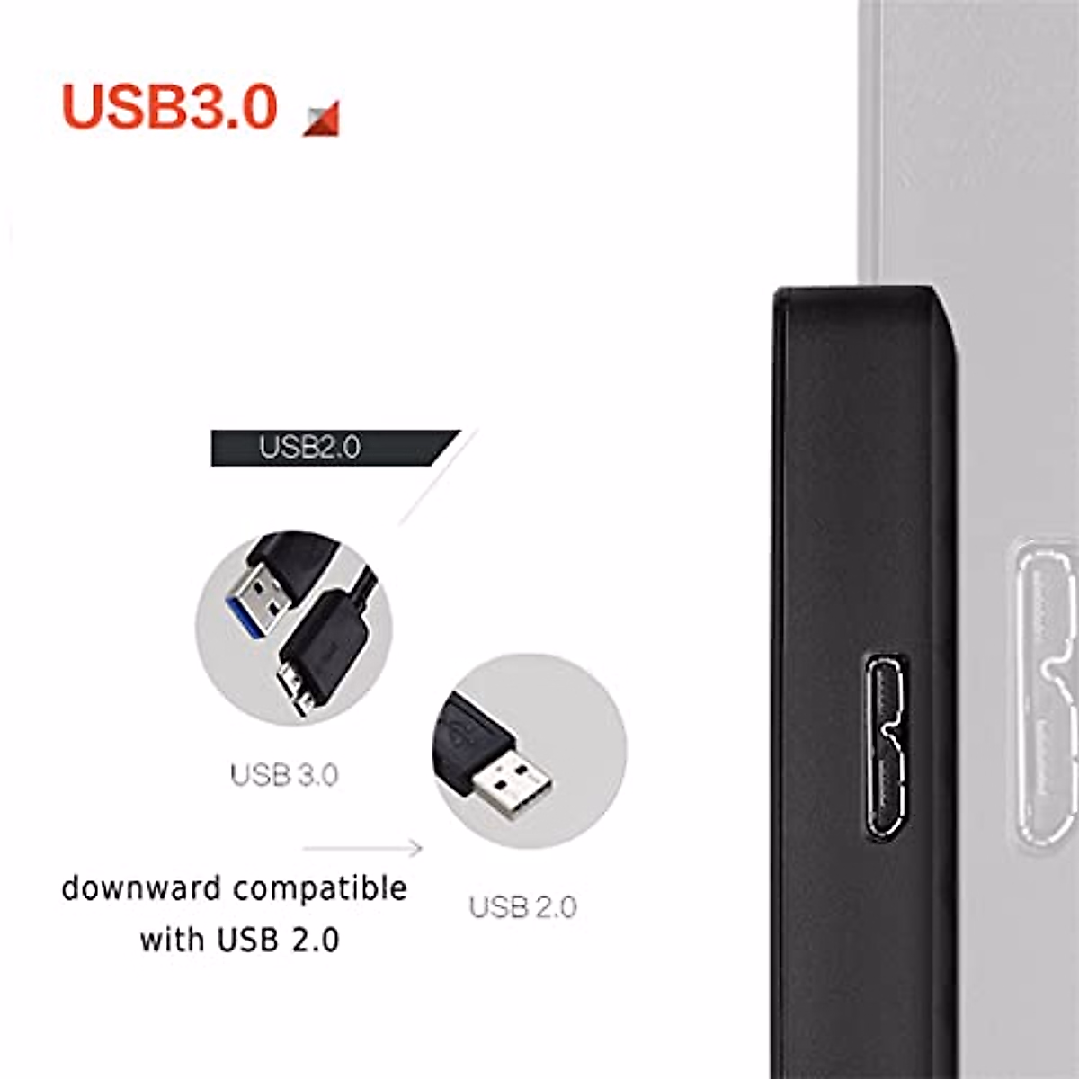 Expansion HDD Drive Disk 1TB 2TB 4TB USB3.0 External HDD 2.5" Portable External Hard Disk (Color : D, Size : 1TB) (D 4TB)