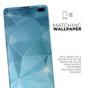 DesignSkinz Vector Shiny Blue Crystal Pattern Protective Vinyl Decal Wrap Skin Cover Compatible with The Samsung Galaxy S20 (Screen Trim & Back Glass Skin)