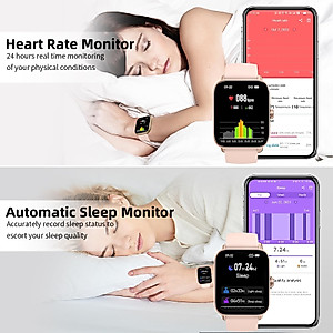 Hoowel Smart Watches for Men/Women, 1.8" Alexa Built-in Smartwatch with Bluetooth Call, Heart Rate/Sleep/SpO2 Monitor, IP68 Waterproof 100+ Sport Fitness Trackers, Compatible with Android & iPhone