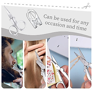 8 Pcs Stainless Steel Small Scissors Folding Scissors, Pocket Portable Foldable Travel Scissors Tiny Mini Craft Cutter for Home Travel, Silver