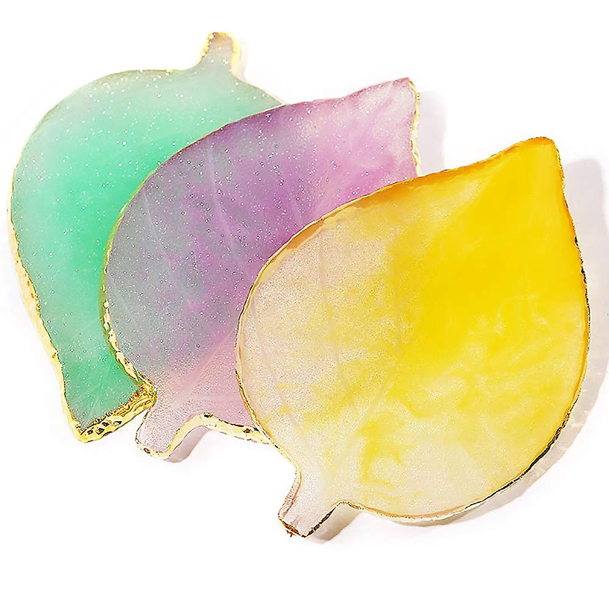 ccHuDE 1 Pcs Leaf Resin Nail Art Palette Painting Makeup Palette Tray Cosmetic Nail Gel Polish Colors Mixing Pallet Blue