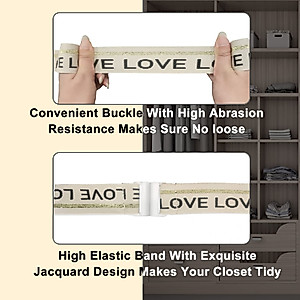 SMILIE Bed Sheet Organizer, Closet Storage Band Organizer, Elastic Bands for Tidying Bed Sheet, Closet Organizer Band with Jacquard & a Label, Each Order Contains 2 Bands, 23.62Lx1.57W