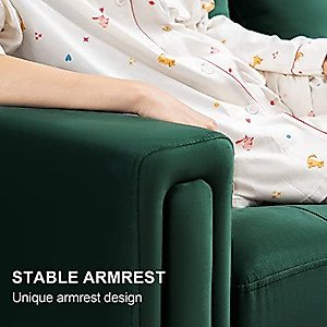 Belffin Velvet U Shaped Sectional Sofa Couch with Storage Ottoman Convertibel Sectional Sofa with Reversible Chaises Green