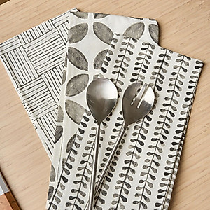 Sophistiplate Tea Towel for Kitchen, Dining - 3 Pack Black & White Set - 100% Cotton - Black White Tea Towels - Machine & Hand Washable Hand Towels - Reusable Cleaning Cloths - 30” x 20”