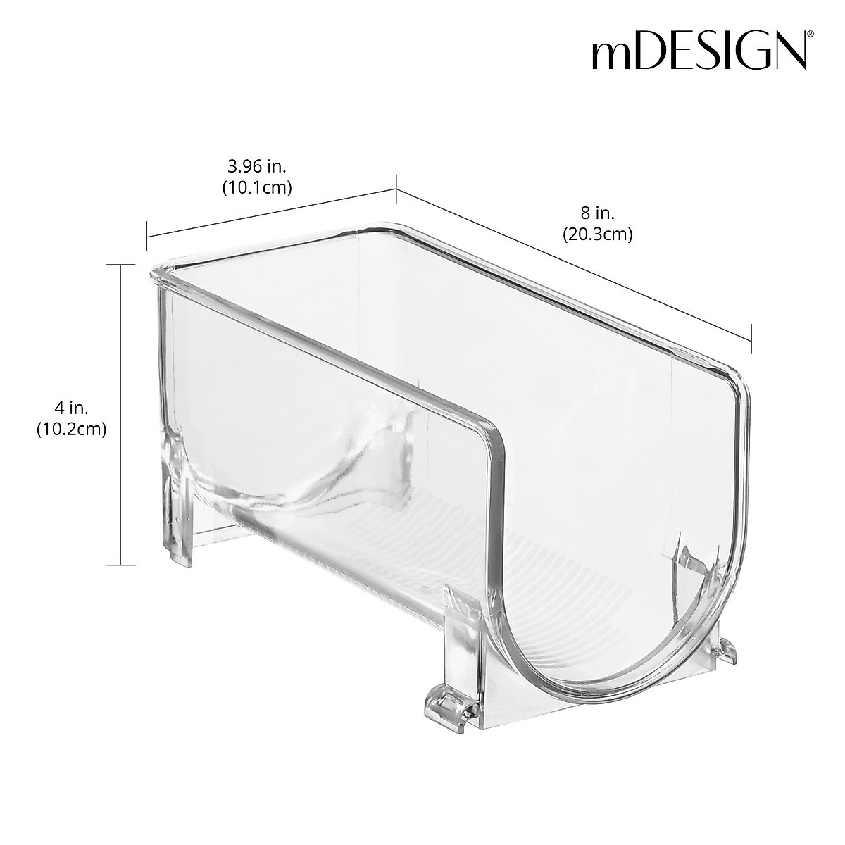 mDesign Plastic Free-Standing Wine Set Rack Storage Organizer for Kitchen Countertops, Pantry Cabinet, Fridge Organization - Holds Water Bottle and Alcohol Bottles - 2 Pack - Clear