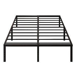 caziwhave 18 Inch Bed Frames Full Size Heavy Duty Platform with Sturdy Metal Slats No Box Spring Needed Easy Assembly Under Bed Storage Noise-Free Non-Slip Black
