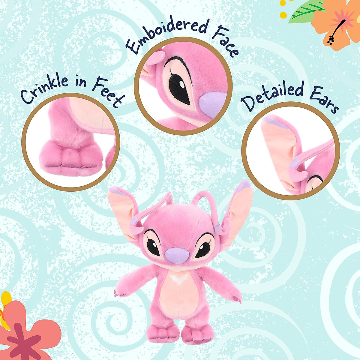 KIDS PREFERRED Disney Baby Lilo & Stitch Angel Soft Huggable Stuffed Animal Cute Plush Toy for Toddler Boys and Girls, Gift for Kids, Pink Angle 16 Inches