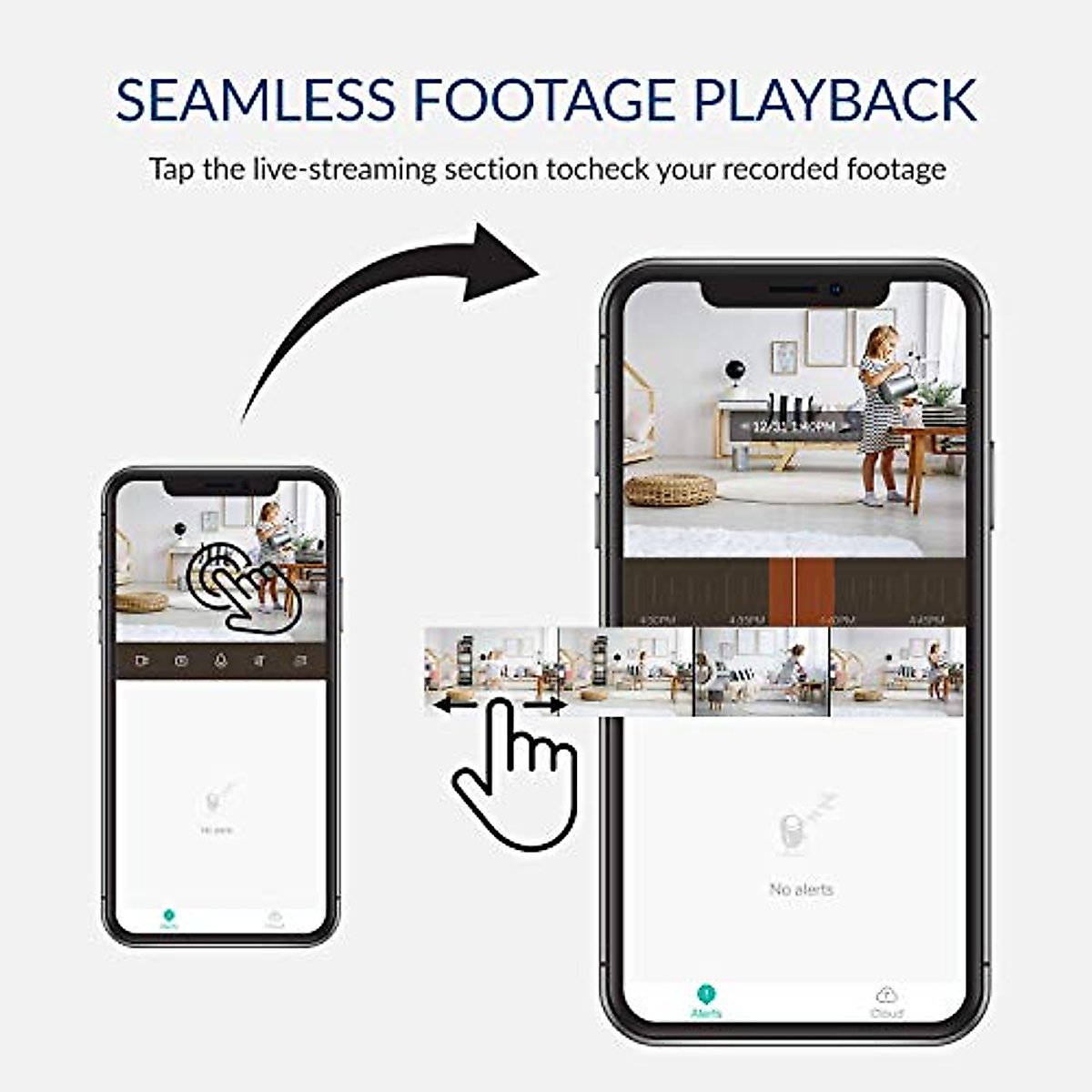 Kami by YI 4pc 1080p Cameras For Home Security with Human Detection, Activity Zone, Seamless Footage Playback with Phone APP - Compatible with Alexa and Google Assistant