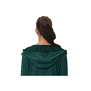 BASUDAM Women's Hiking Shirts Lightweight UPF 50+ Sun Protection Open Zippered Outdoor Hoodie Jackets Blackish Green S