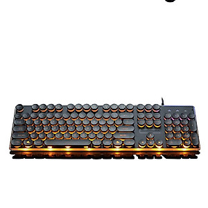 Computer Keyboard-Wired Keyboard Punk Gaming Keyboard Mechanical Keyboard Can Be Illuminated-104 Keys YANG1MN (Color : Orange)