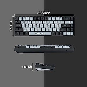 UBOTIE Wired Mechanical Gaming Keyboard, 60% 68keys Compact FPS Game USB Keyboards with Clicky Switches, Multi LED Backlit for PC Mac Xbox