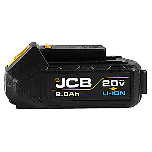 Jcb Tools - 20V Lithium-Ion Battery 2.0Ah With Charge Remaining Indicator - For Jcb 20V Power Tools - Drill, Jigsaw, Recip Saw, Circular Saw, Multi Tool, Miter Saw, Angle Grinder, LED Work Light