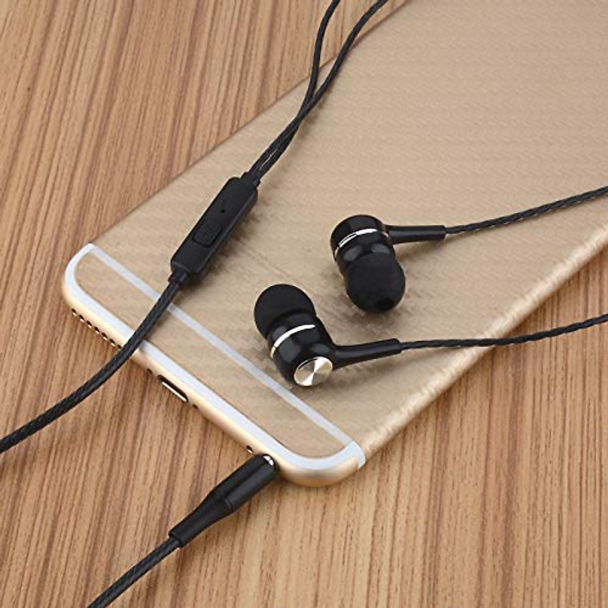 Gaweb Earphones, S12 Universal 3.5mm Earbud Wired Earbuds with Mic for Phone - Black with Mic