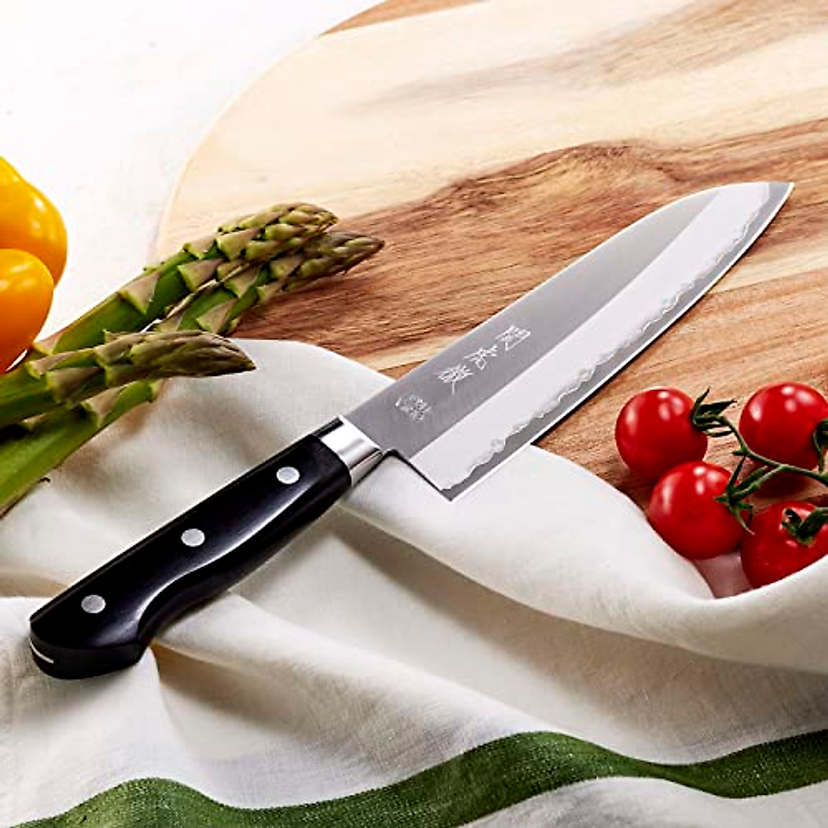 Yasuda Hamono YG300 Toru Seki Toru V Gold No. 10 with Tsuba, Santoku Knife, 7.1 inches (180 mm)