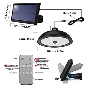 SyouHome Solar Pendant Lights, 78 LED 900LM Dual Head Solar Shed Lights with Motion Sensor/IP65 Waterproof/4 Modes, Solar Daytime Work Lights for Outdoor, Inside House, Garden, Patio, Barn, Shed