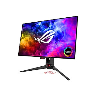 ASUS ROG Swift 27”1440P OLED DSC Gaming Monitor (PG27AQDM) - QHD (2560x1440), 240Hz, 0.03ms, G-SYNC Compatible, Anti-Glare Micro-Texture Coating, 99% DCI-P3, True 10-bit, DisplayPort,Black