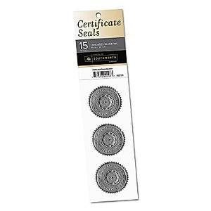 Silver Certificate Seals, "achievement", 1 3/4" Dia, 15/pack