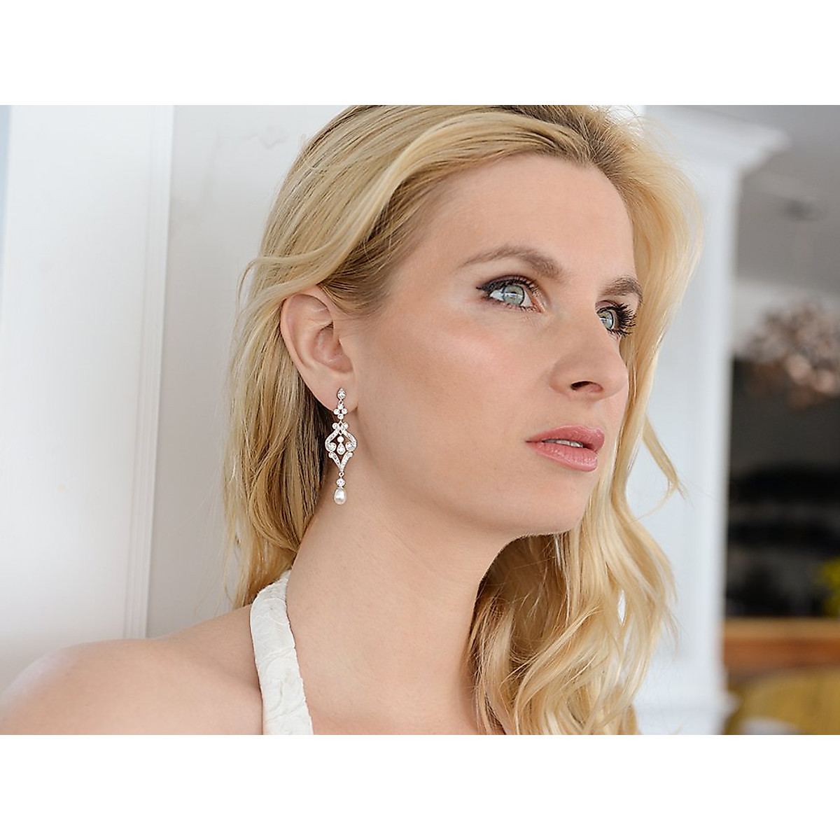 Mariell Bridal Wedding Freshwater Pearl Drop Earrings, for Brides, Bridesmaid, Prom, Mother of the Bride