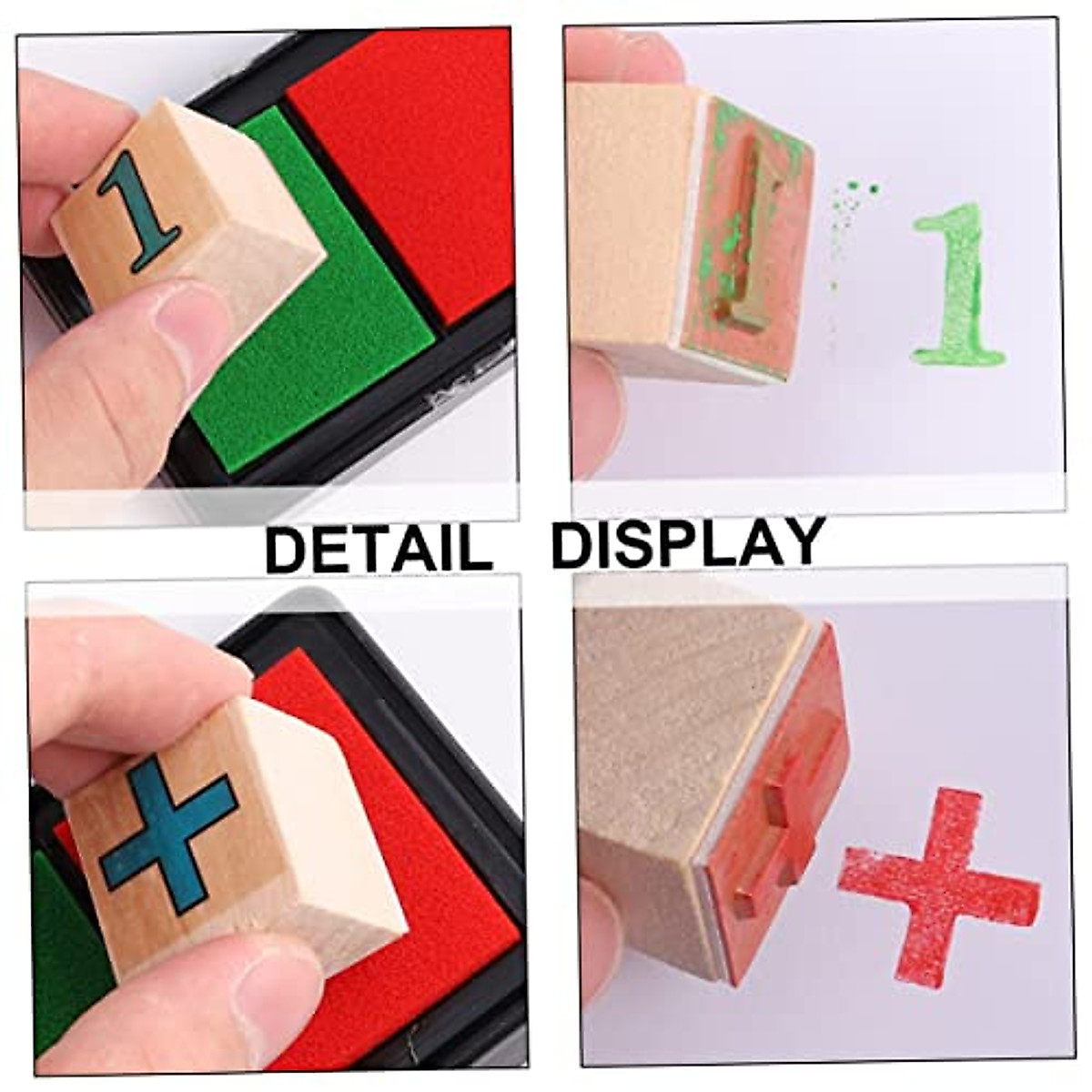 Tofficu 2 Sets kidcraft playset Number Stamps Wooden Stamp kit Wooden Stamp for Scrapbooking Wooden for Card Making Number Stamper Number Signet Stamper Seal die Bamboo Boxed