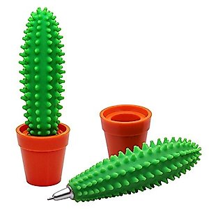 Yonger Office Pen Creative Cactus Bonsai Pen School Supplies Ballpoint Pen April Fool's Day Fun Gift Green 1pc