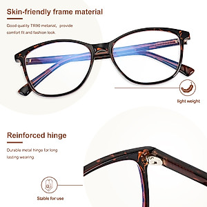 Madison Avenue Blue Light Blocking Glasses Anti Eyestrain UV Glare Blue Light Glasses for Women TV Phone Computer Gaming Eyeglasses (Demi)