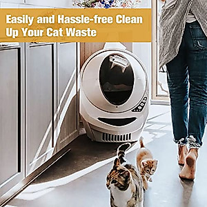 Ligebul 50 Pack Waste Drawer Liners for Litter-Robot with 3 Pack Carbon Filters, Durable Litter Box Liner Cat Litter Bags Liners Replacement Cat Pan Waste Bin, 9-11 Gallons