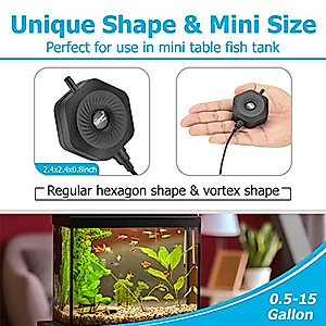 hygger Ultra Silent 1.5W Fish Bowl Aqaurium Mini Air Pump with Accessories, Oxygen Aerator Kit for Fish Tank 0.5-15 Gallon, Comes with 3/16 Inch Air Tubing, Air Stone, AC 110V/60HZ, Power Cord 3.6ft