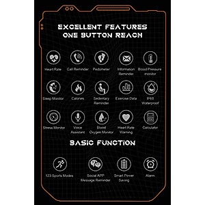 Loluka Military Smart Watch for Men Answer/Make Calls Heart Rate Sleep Tracker 1.83" Touch Screen Mens Smartwatch for Android iOS Phones Tactical Pedometer Fitness Watch