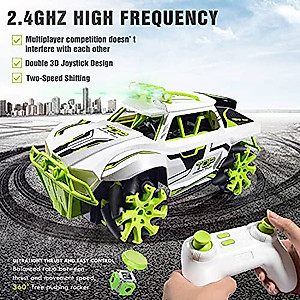 VillaCool 4WD Remote Control Car High Speed Drift Stunt RC Vehicle with Speed Dual Mode Switch & Fast Movement Left and Right & All Terrains Off Road, Best Gift for Boys