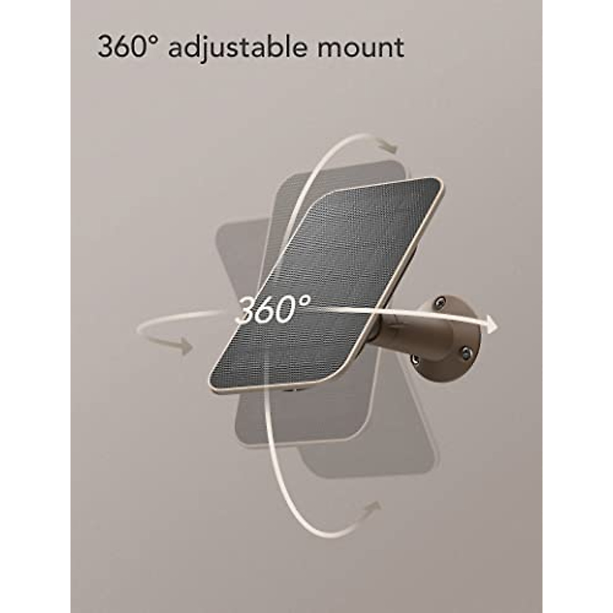 Nooie Solar Panel Charger for Nooie Pro Cam, Weather-Resistant, IP65 Waterproof, 360° Adjustable Mount, Non-Stop Green Charging, ONLY Compatible with The Nooie Pro Cam, 2W/6V