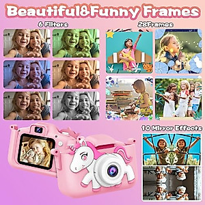 WEOLULI Kids Camera Birthday Gifts Toys for 3 4 5 6 7 8 Years Old Girls Boy,Toys Camera for Girls Age 3-10,Toddler Camera with 32GB SD Card