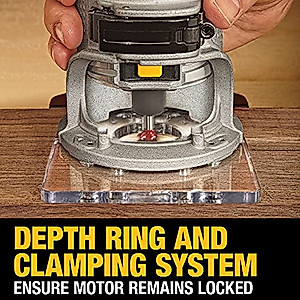 DEWALT Router, Fixed Base, Variable Speed, 1-1/4-HP Max Torque (DWP611) , Yellow