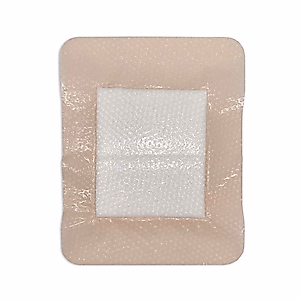 MED PRIDE Silicone Bordered Foam Adhesive Sterile Dressing Pads 4"X5", Pack of 10, Individually Wrapped, Nonstick, Pain Free Removal