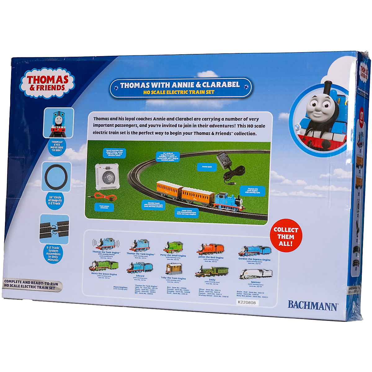 Bachmann Trains - Thomas & Friends Thomas with Annie and Clarabel Ready To Run Electric Train Set - HO Scale