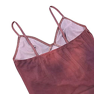 NZNDSHD Women Y2k Spaghetti Strap Crop Tank Tops Sexy Sleeveless V-Neck Cami Corset Tops Summer Backless Mesh Crop Tops (Pink Print, M)