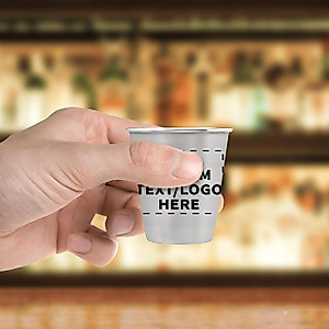 Custom Metal Shot Glasses 2.5 oz. Set of 10, Personalized Bulk Pack - Great for Weddings, Birthdays, Parties - Stainless Steel