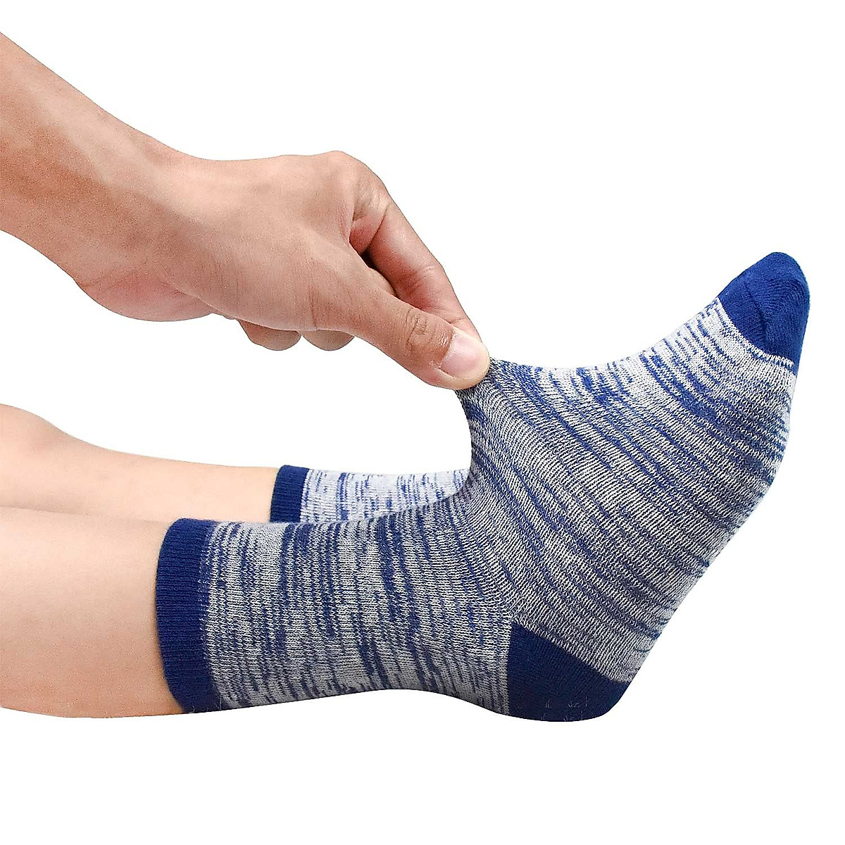 SPTRAMLE Boys Socks, Ankle Crew Socks for Toddler Kids Boys Girls(7-10 Years Old), 12 Pairs Athletic Half Cushion Ankle Socks Set