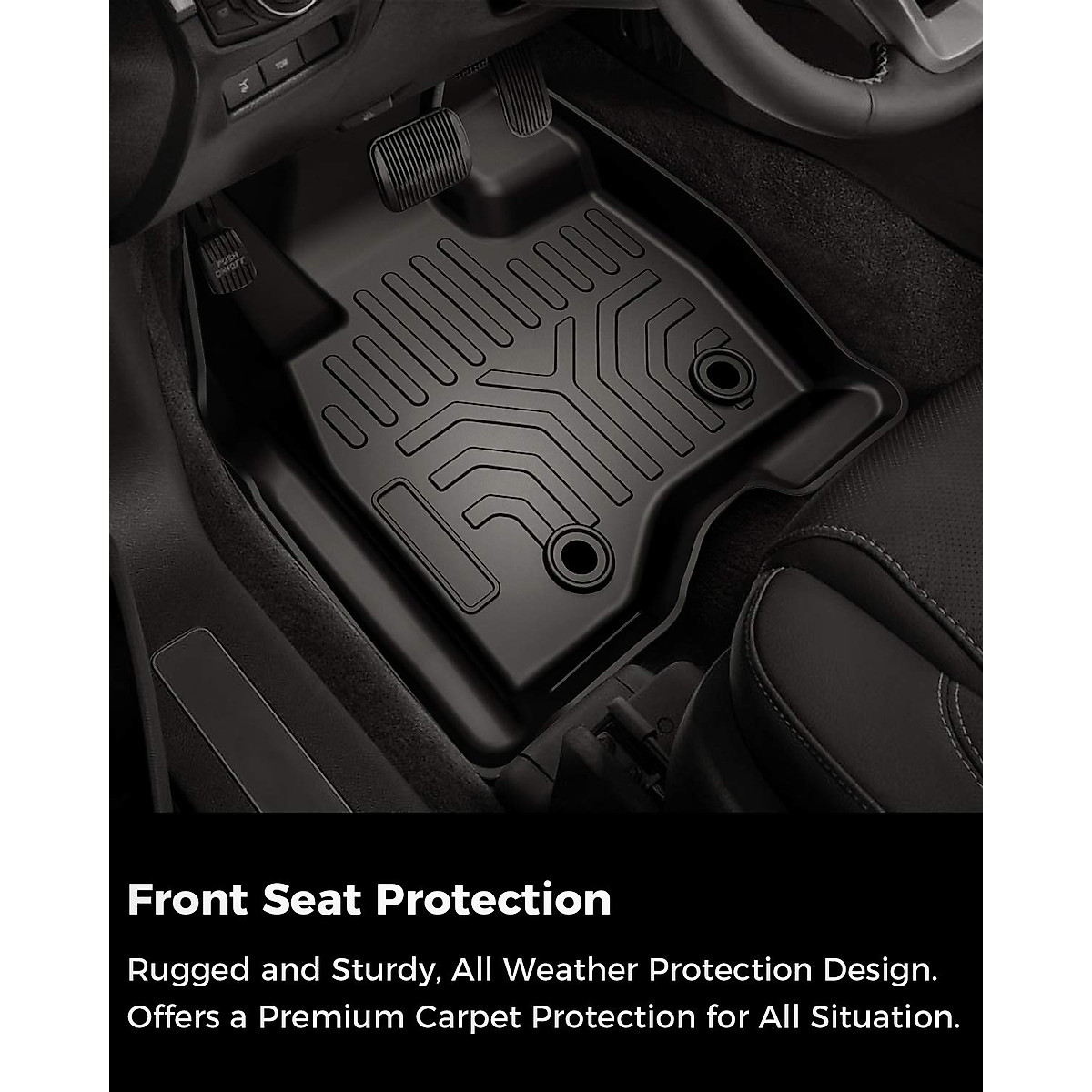 ISSYAUTO Floor Mats Compatible with Explorer 2015-2019, All Weather Guard Floor Mat Floor Liners, TPE Rubber Mats 1st & 2nd Row Seat, Black