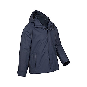 Mountain Warehouse Fell Mens 3 in 1 Water Resistant Jacket - Winter Navy Large