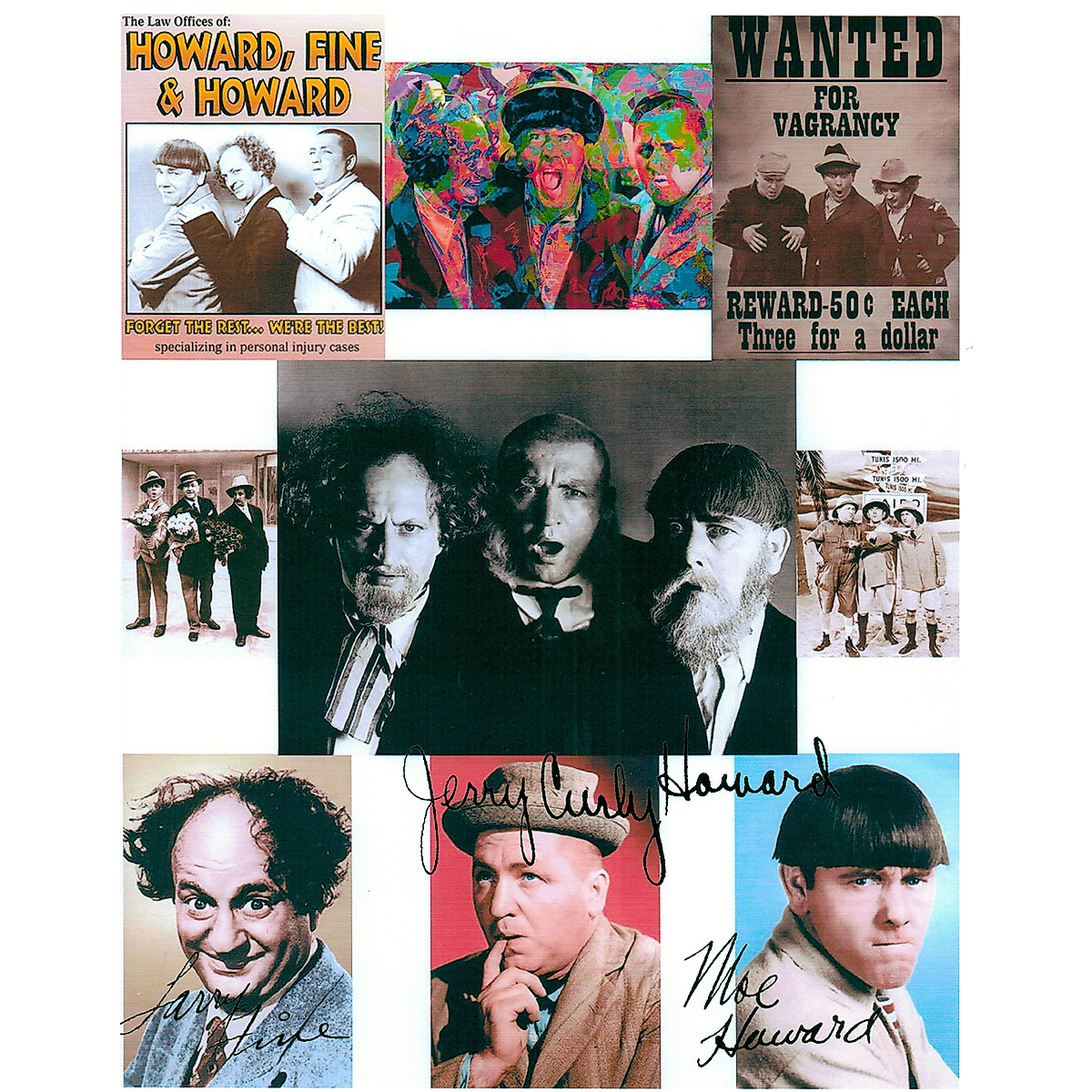 Kirkland Signature The Three Stooges, Classic TV Show, 8 X 10 Photo Display Autograph on Glossy Photo Paper