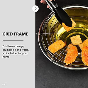 Hemoton Drain Rack Clothes Drying Rack Wok Griddle Grill Tool Wire Rack for Baking Sink Drying Rack Cooling Stainless Steel Drain Oil Rack Grill Rack Frying Oil Filter Rack Food Rack Fried