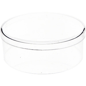 Pioneer Plastics 022C Clear Round Plastic Container, 2.75" W x 1.0625" H, Pack of 2