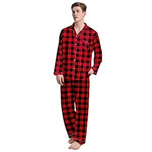Schbbbta Christmas Family Pajamas Matching Sets Silk Satin Long Sleeve Pj Set Sleepwear, Red Black, 11-12 Years = Tag 160