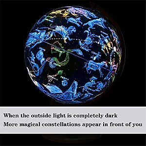 World Globe with Illuminated Constellations – 10" Light Up Globe For Kids & Adults – Interactive Geography education Earth Globe