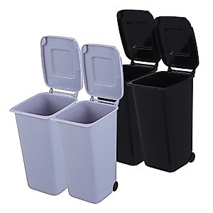 Parliky 4Pcs Desktop Trash Cans with Lids and Wheels Creative Countertop Garbage Bins for Office Home and School Pencil Cup Holders for Easy Waste Disposal