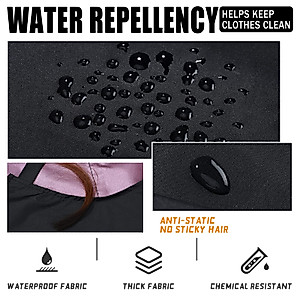 Janmercy 4 Pcs Hair Stylist Apron with 4 Pockets Waterproof Salon Aprons for Hairdresser Cosmetologist Apron (Black, Dark Blue)