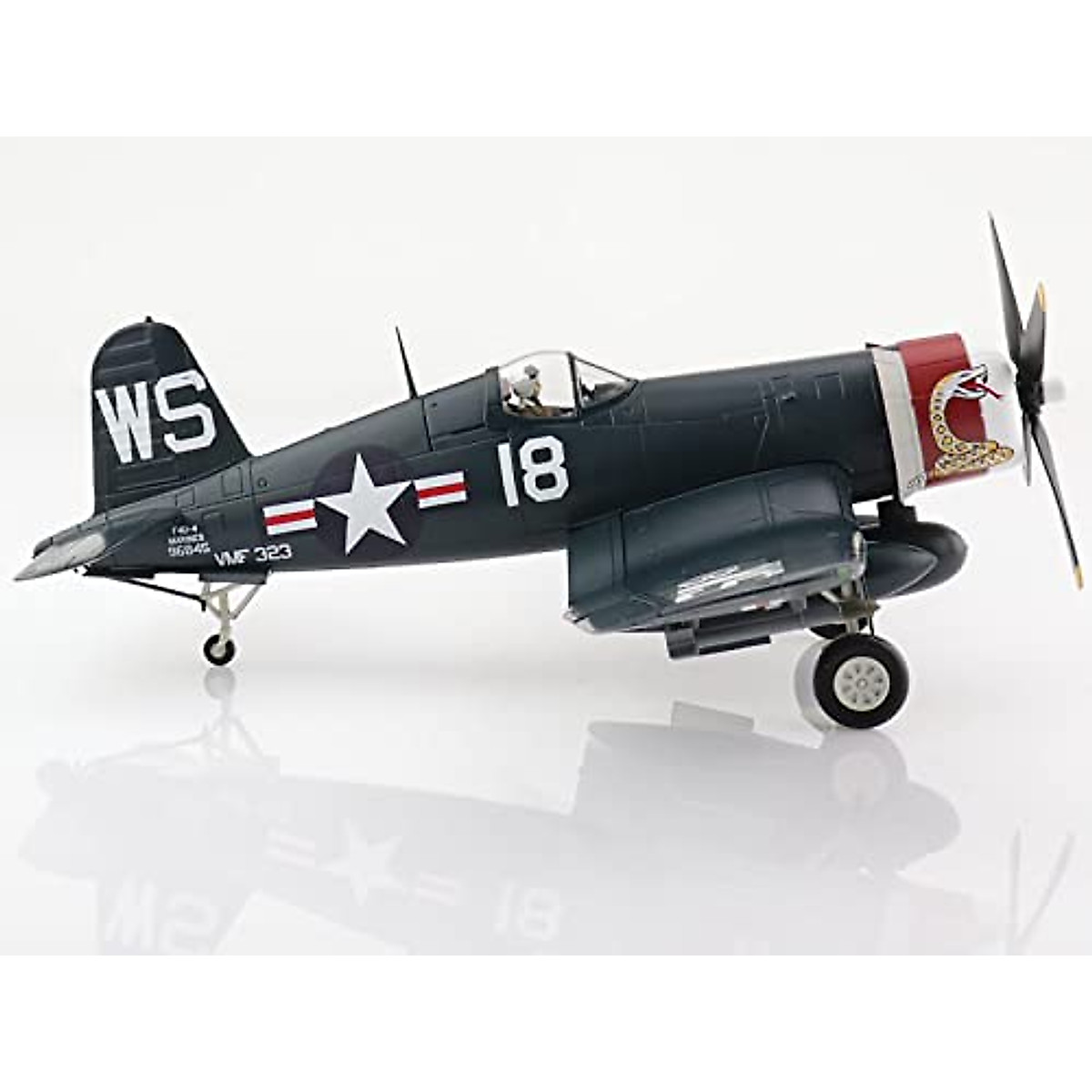 Vought F4U-4 Corsair Fighter Aircraft VMF-323 Death Rattlers USS Sicily (June 1951) "Air Power Series 1/72 Diecast Model by Hobby Master HA8223