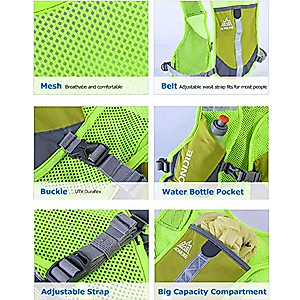AONIJIE Men Women Ultralight Running Vest Pack Reflective Breathable Hydration Backpack for Hiking Camping Marathon Cycling Race (Green)